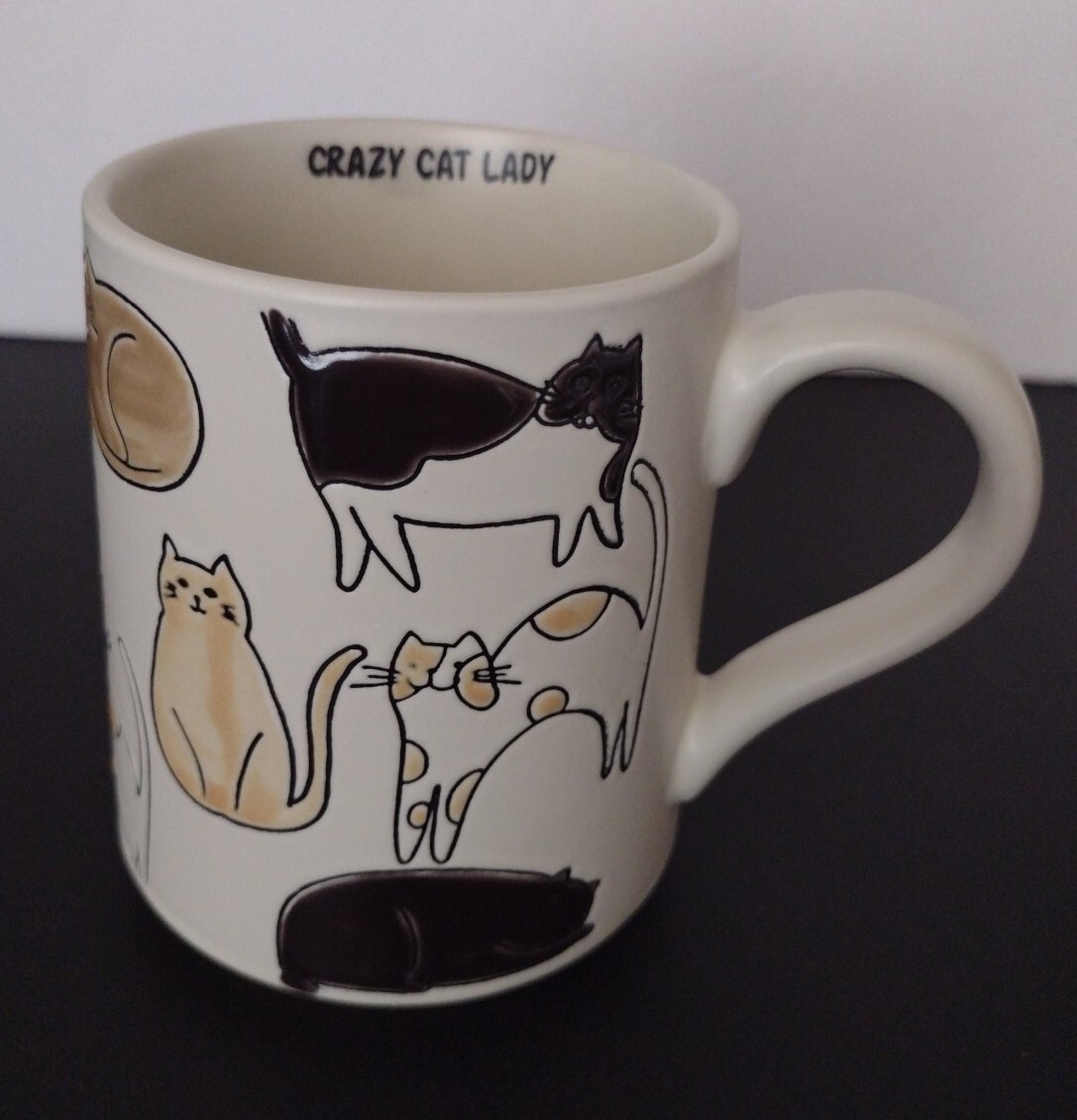 Crazy Cat Lady Clifton Embossed Coffee Mug Cup 18oz New Spectrum ...