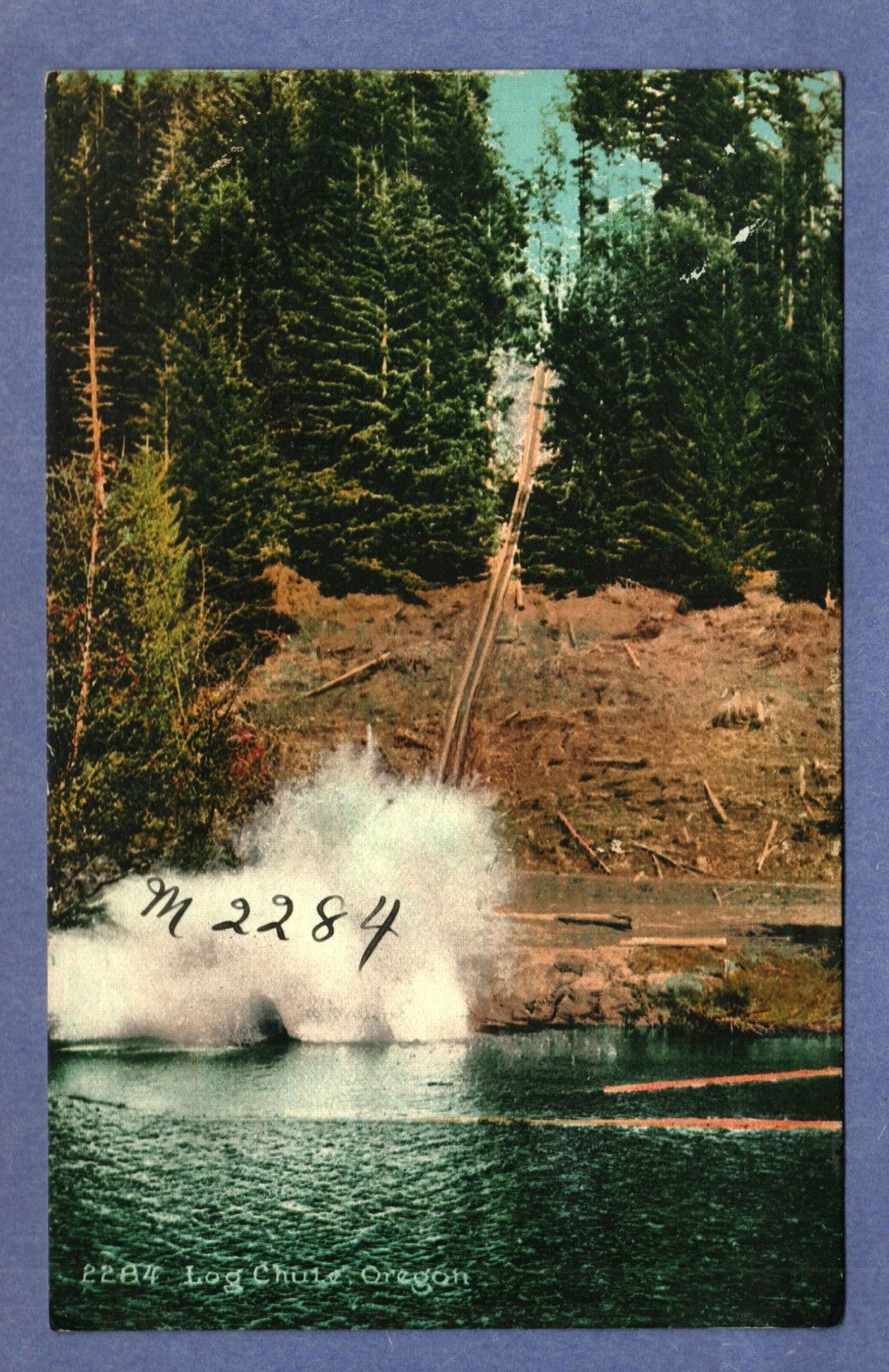 Postcard Log Chute Oregon OR Edward H. Mitchell Publisher | eBay