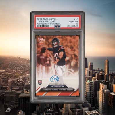 2024 Topps Now Caleb Williams Rookie Auto RC /5 Orange Autograph PSA 10 ...