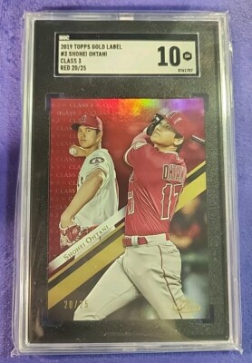 2019 Topps Gold Label Shohei Ohtani #3 Class 3 RED 20/25 Angels SSP SGC ...
