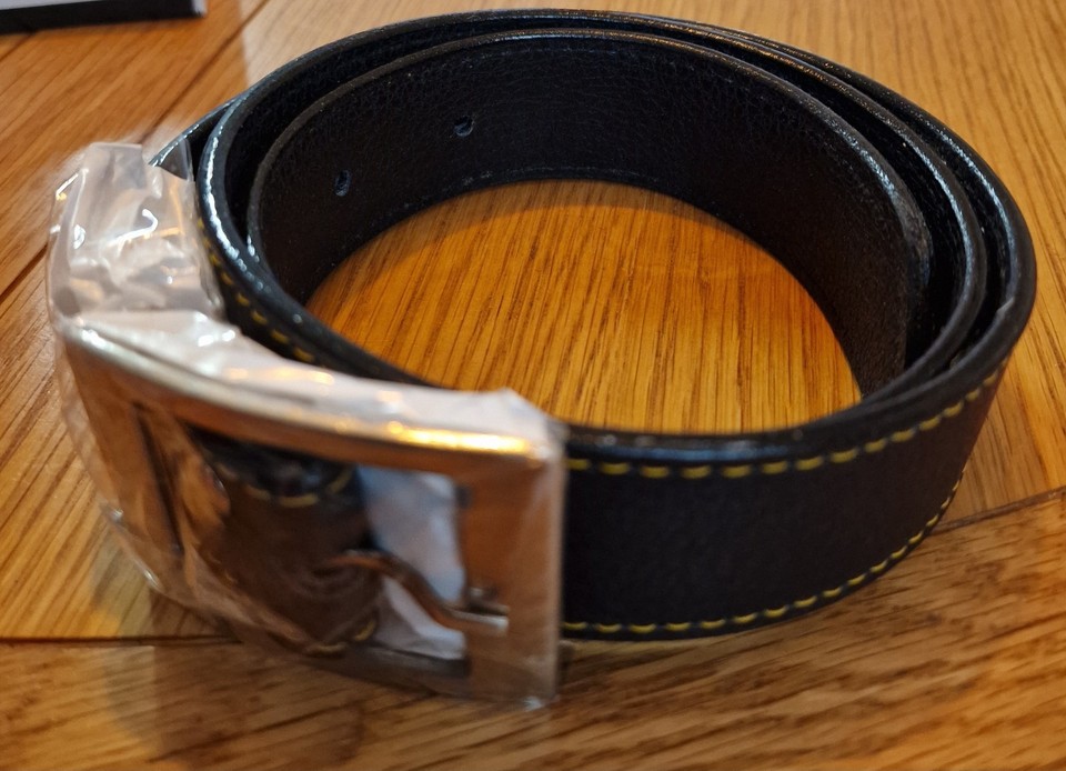 Black Genuine Leather Belt 32-34 Waist Men's Belt Size 34-36 | eBay UK