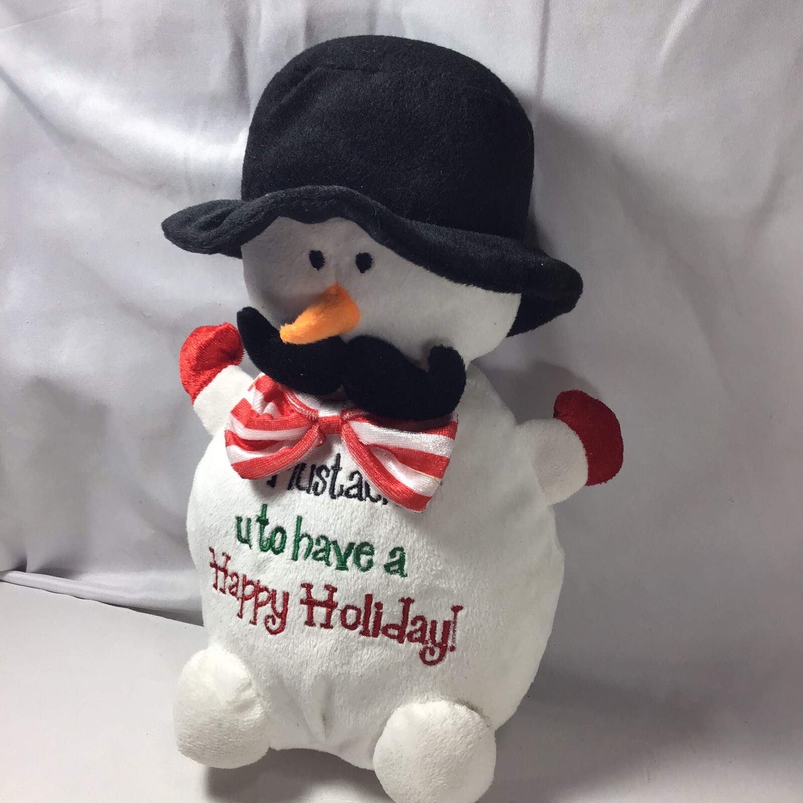 Mustache Plush Christmas Snowman 12” | eBay