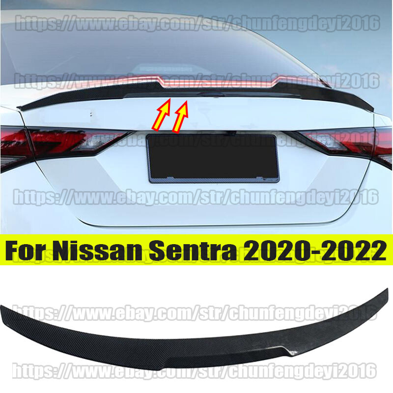 For Nissan Sentra 2020-2022 Carbon Fiber style Rear Tail Trunk Spoiler ...