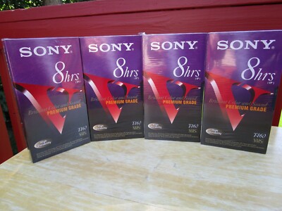 NEW "BLANK" SONY VHS SONY TAPES T-160VL (8 Hour Premium Grade)- Sealed ...