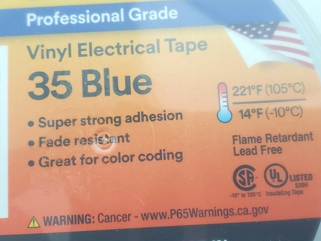 3M Scotch 35 Blue Vinyl Electrical Color Coding Tape 3/4" X 66 FT for ...