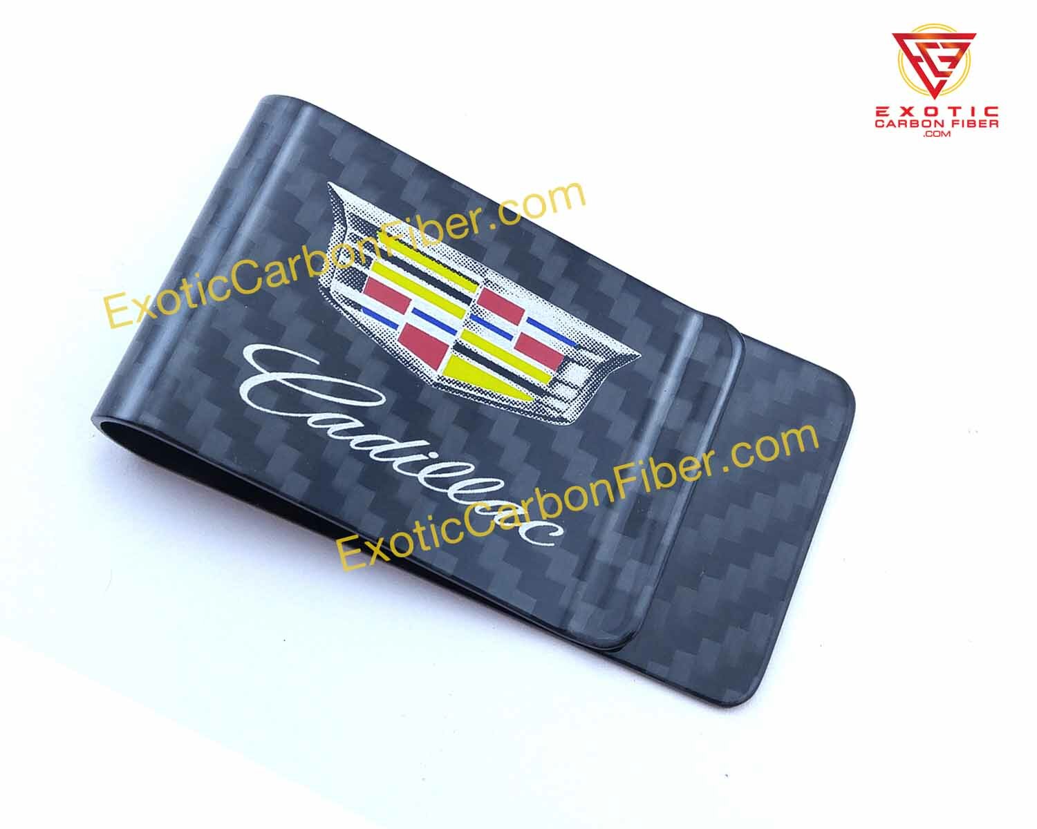 Cadillac REAL Carbon Fiber Money clip in 2x2 Gloss *Top Quality* | eBay