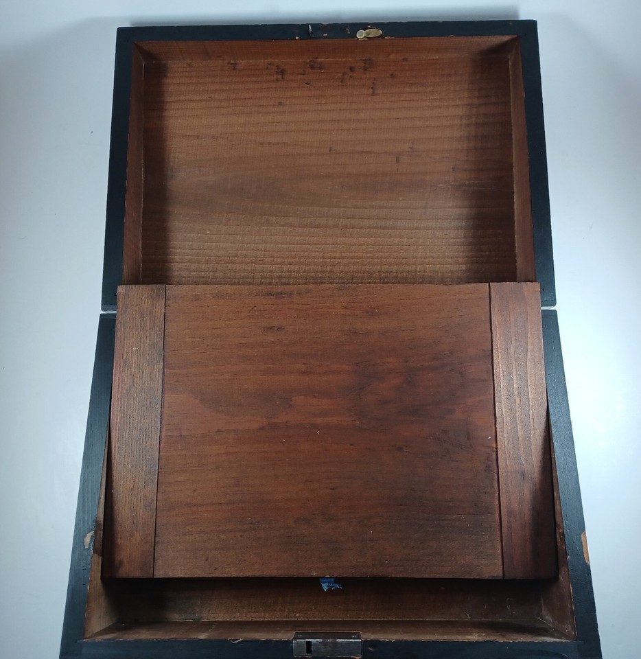 Antique Wood Travel Writing Lap Desk Document Box | eBay