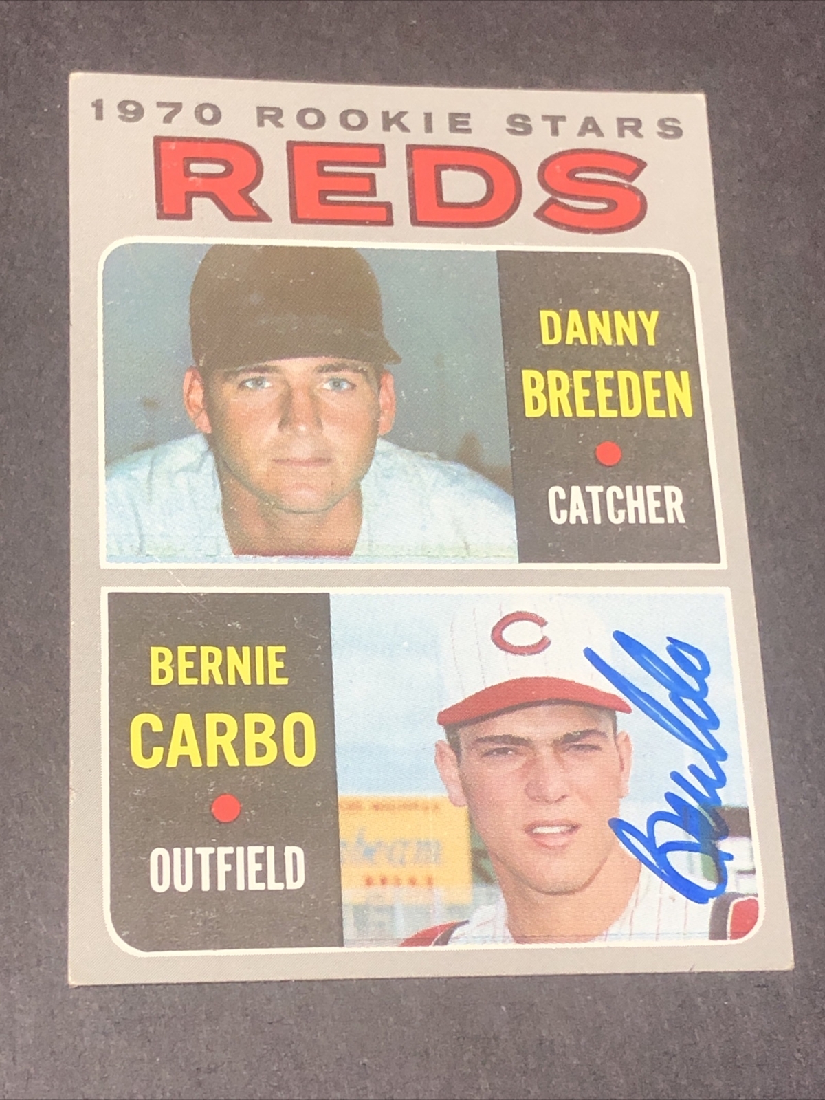 Bernie Carbo Autographed 1970 Topps Signed Rookie Card RC #36 Reds Red ...