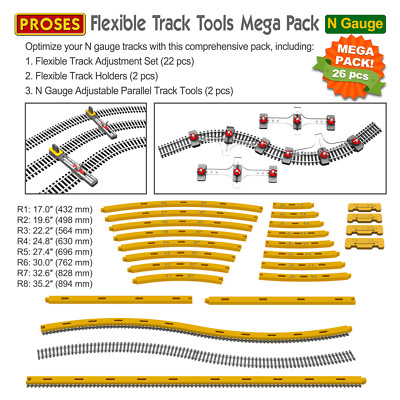 26 PCS MEGA PACK of N SCALE FLEXIBLE TRACK TOOLS - Limited Introductory ...
