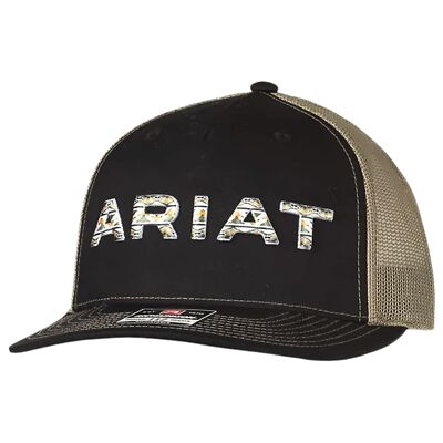 Ariat Mens Aztec Logo Adjustable Snapback Mesh Cap Hat (Black/Green) | eBay