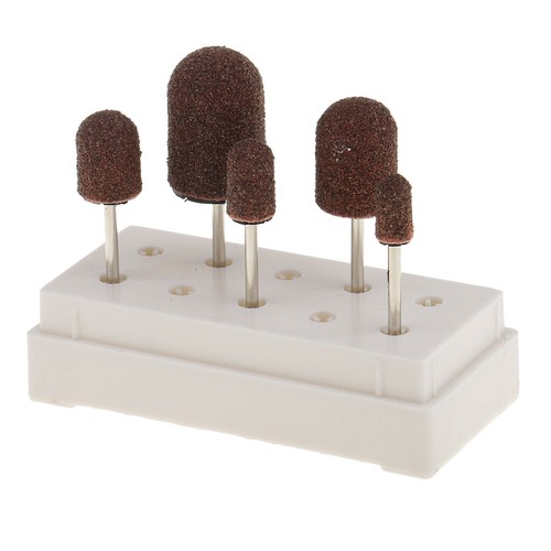 Set of 5Pcs Pedicure Sanding Bands Block Caps Mandrel Drill Bit Feet ...