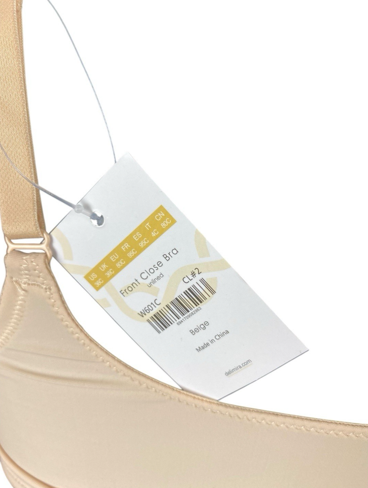 Delimira Bra Front Close Fastening Women's UK Size 36C Underwired Beige ...