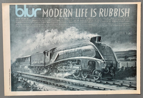 BLUR 1993 original UK PRINT ADVERT MODERN LIFE IS RUBBISH Damon Albarn ...