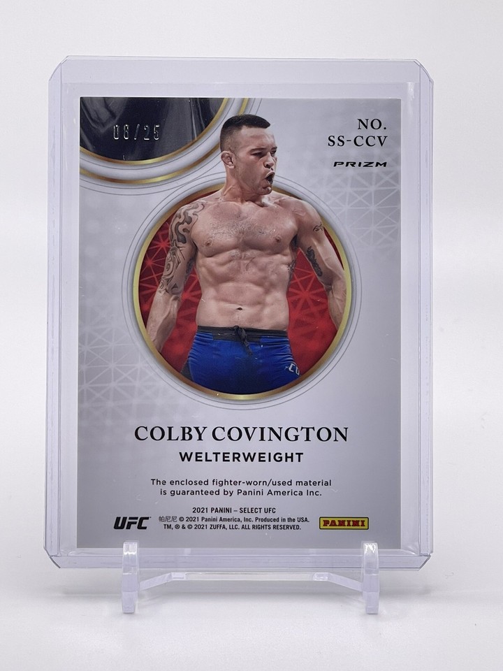 2021 Panini UFC Select COLBY “CHAOS” COVINGTON Fighter Worn Tie Dye ...