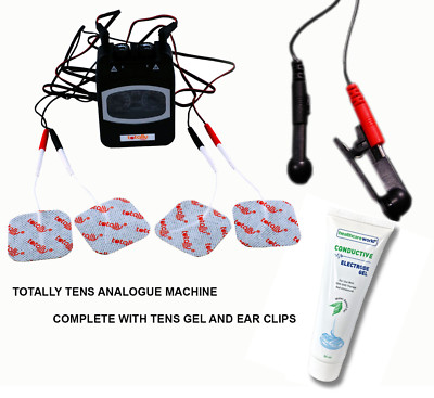 TENS Analogue Machine For Pain Relief Complete With Pair Ear Clips and ...