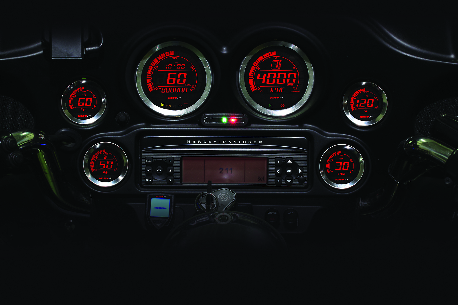 KOSO 2010-2013 Harley-Davidson FLTRX Road Glide Custom DIGITAL GAUGE ...