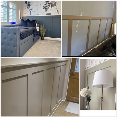 MDF Panelling Strips DIY Wall Paneling Paintable Kit Shaker Style Wall ...