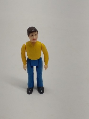 Dollhouse Miniature 2.5 Inch MAN DOLL in YELLOW SHIRT Cute for Loving ...