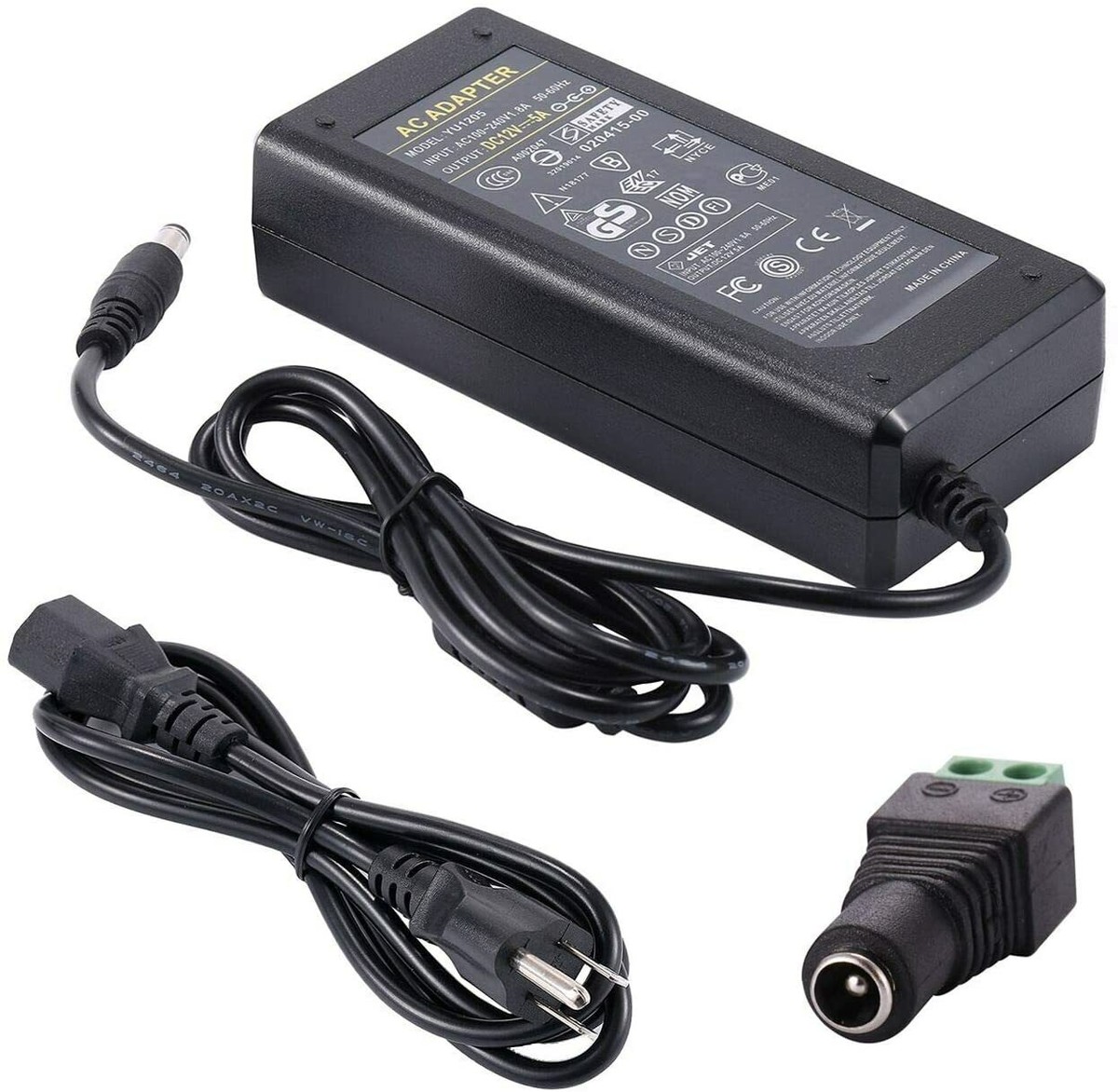 AC To DC Converter 12V 5A 60W AC To DC Power Supply Adapter – For LED ...