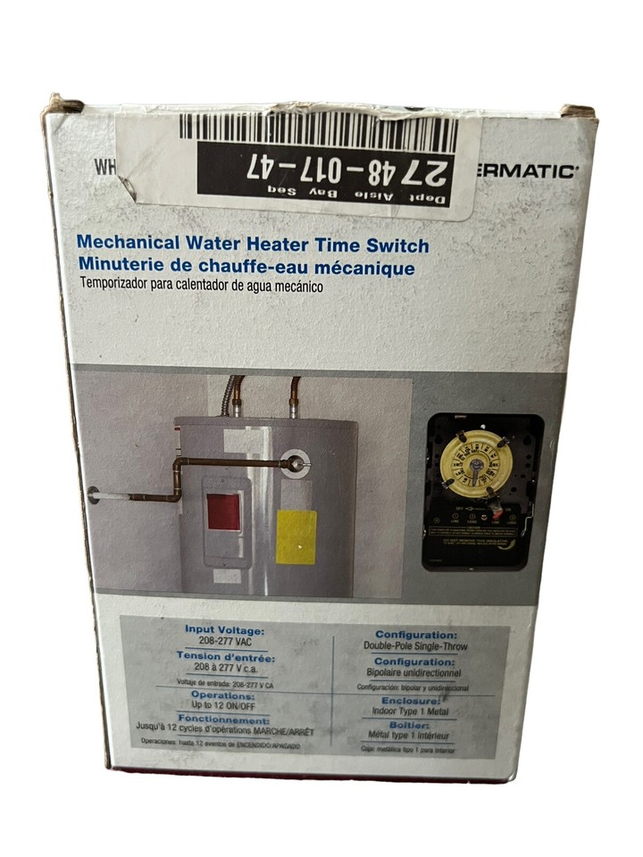 Intermatic WH40 Mechanical Water Heater Time Switch New Open Box ...