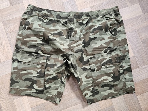 George Cotton Camouflage Elasticated Drawstring Waist Cargo Shorts Size ...