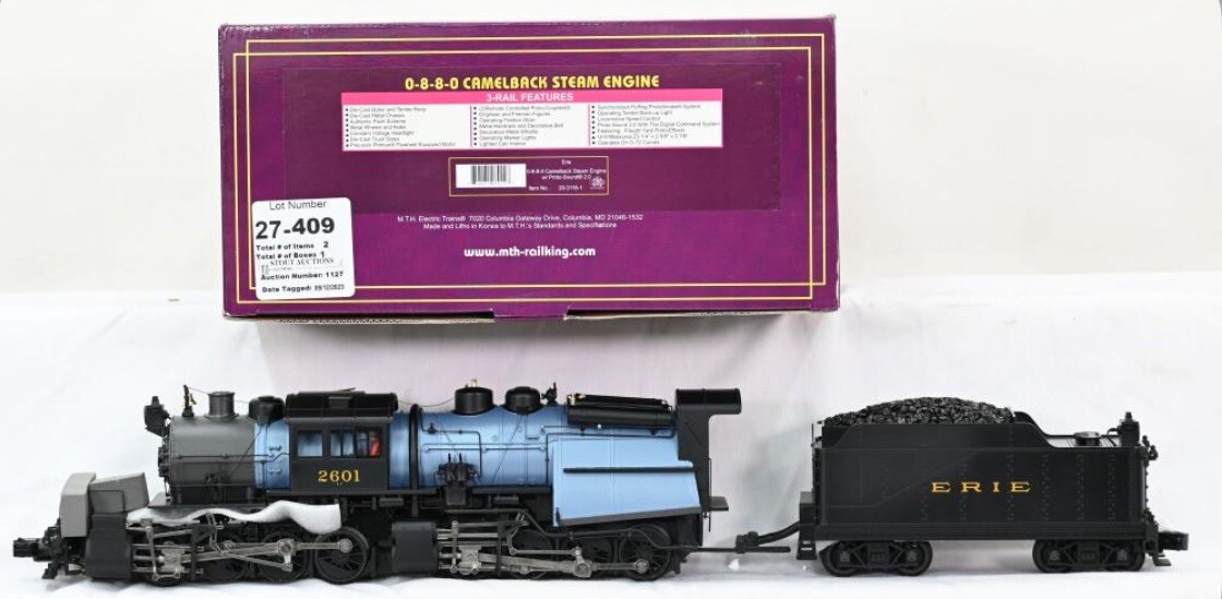 MTH PREMIER ERIE 0-8-8-0 CAMELBACK STEAM ENGINE PS2! 20-3118-1 O SCALE ...