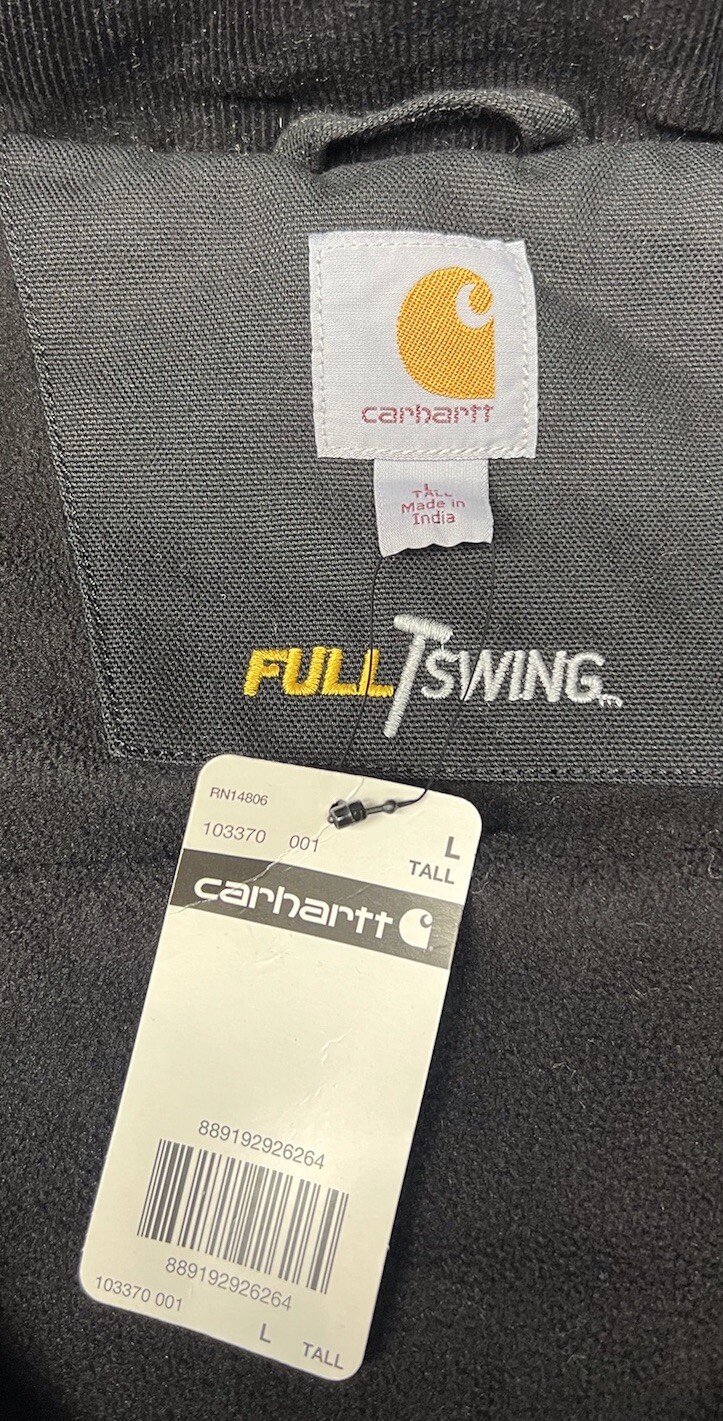 CARHARTT NWT 103370-L TALL FULL SWING LOOSE FIT DUCK FLEECE LINED ...