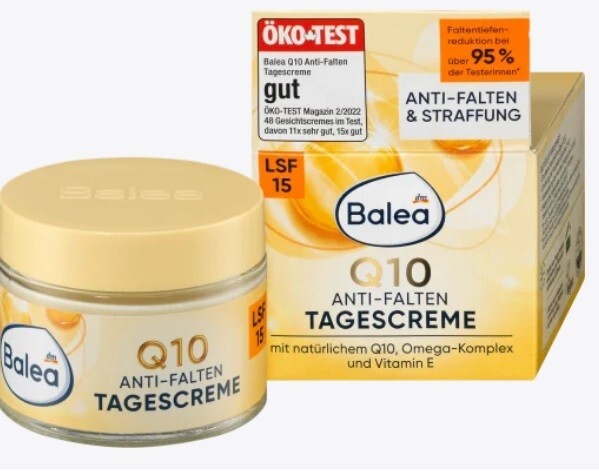BALEA Q10 Day Face Cream SPF 15 Anti Wrinkle Tightens & Strengthens ...