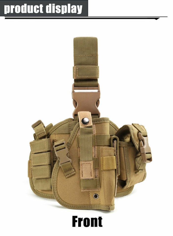 Tactical Molle Drop Leg Adjustable Pistol Holster Thigh Gun Hunting ...