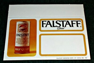 Rare 1960's Falstaff Beer 16 Ounce Beer Can THICK Cardboard Price ...