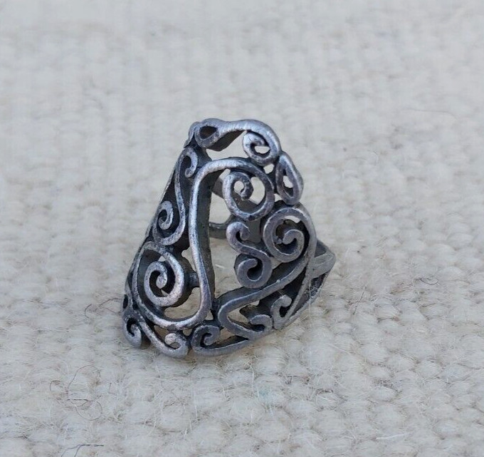 Arabic Style Ring Moroccan Handmade Color Silver Boho… - Gem