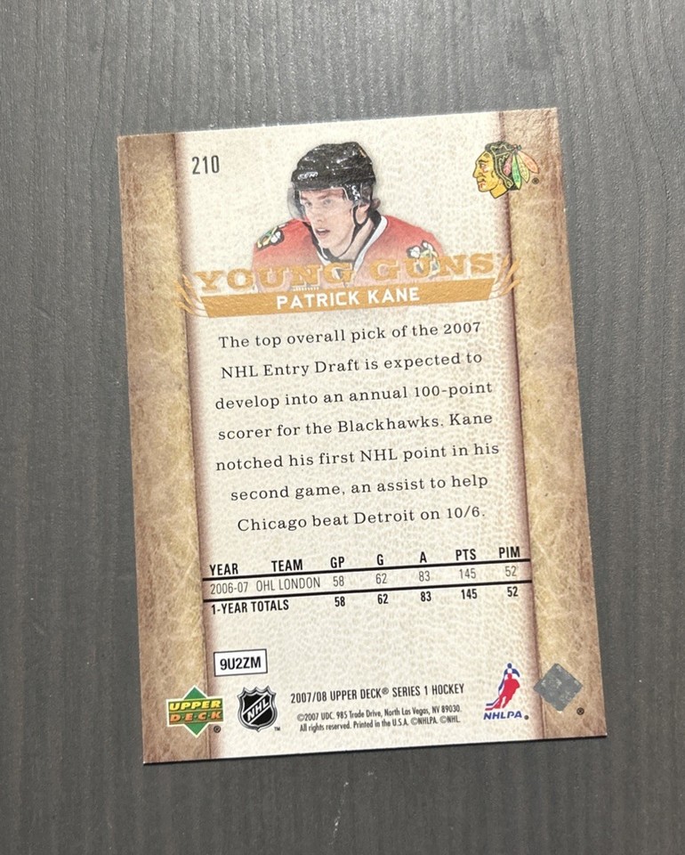 2007-2008 Upper Deck Patrick Kane Young Guns Rookie Blackhawks | eBay