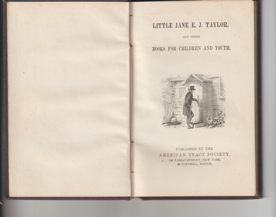 Little Jane EJ Taylor & Stories~American Tract Society 1855 Book ...