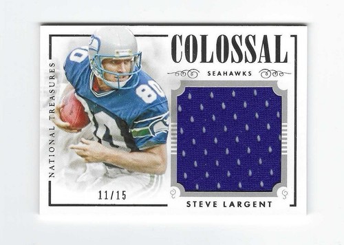 2014 Panini National Treasures - Colossal Steve Largent #C-SL /15 GAME ...