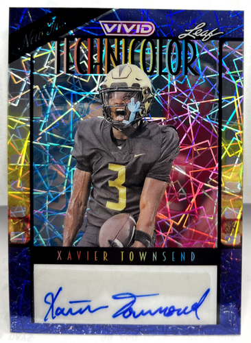 Xavier Townsend 2024 Leaf Vivid Technicolor PURPLE Laser Autograph Auto ...