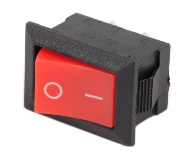 Red and Black Mini Rocker Switch SPST ON-OFF. 1, 6 or 12 pack. 240V 3A ...