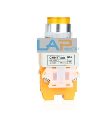 5PCS FOR CHNT NP4 Series NP4-11DN AC220V Yellow Illuminated Pushbutton ...