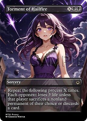 MTG - Torment of Hailfire - Fanart Borderless Style Card EDH / Playtest ...