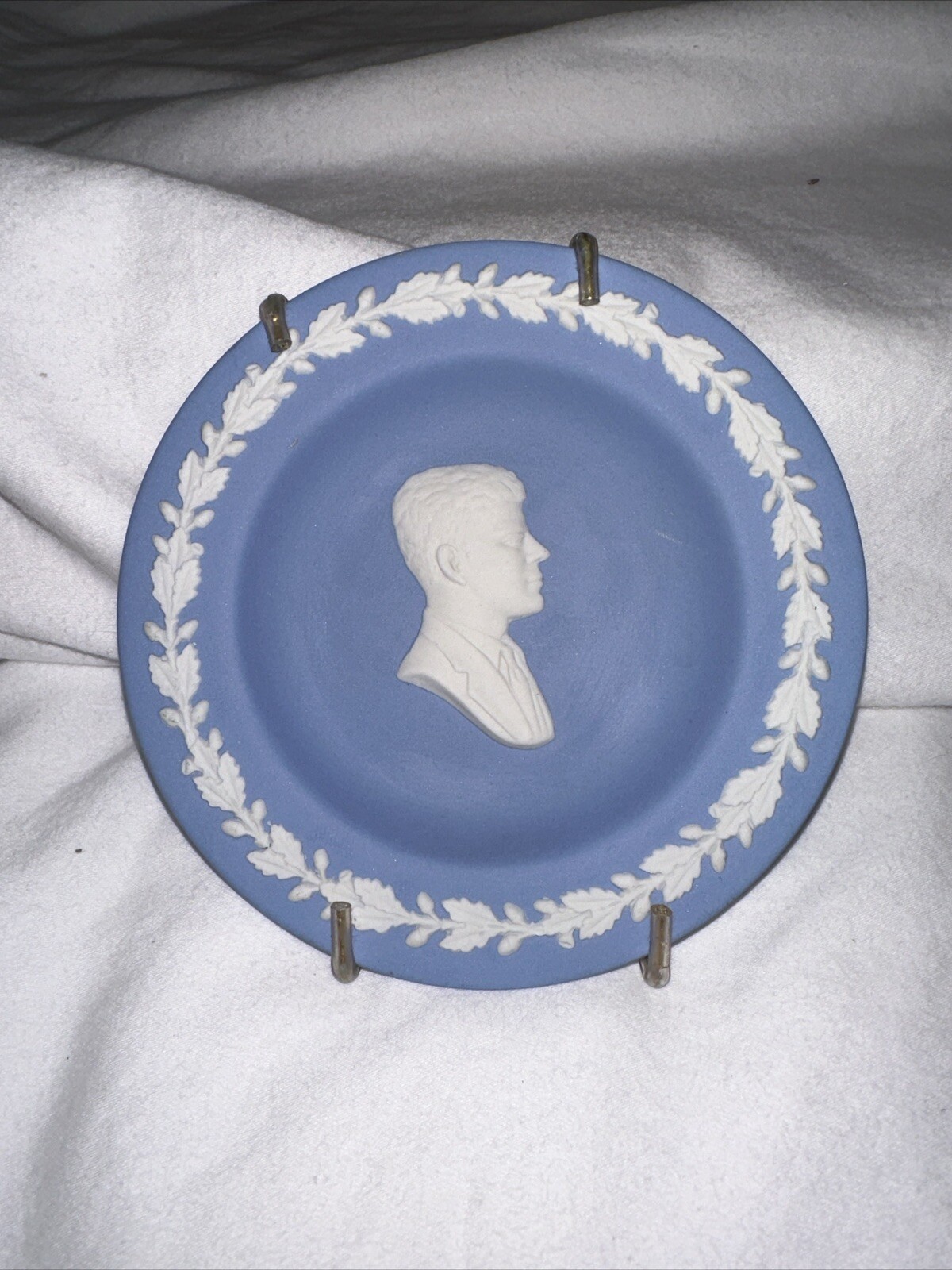 JFK WEDGWOOD BLUE JASPERWARE John F Kennedy PLATE 4 3/8" TRINKET DISH ...