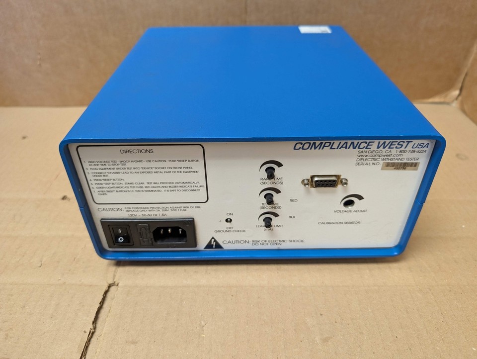 Compliance West USA HT-3000P Hipot Dielectric Withstand Tester Used | eBay