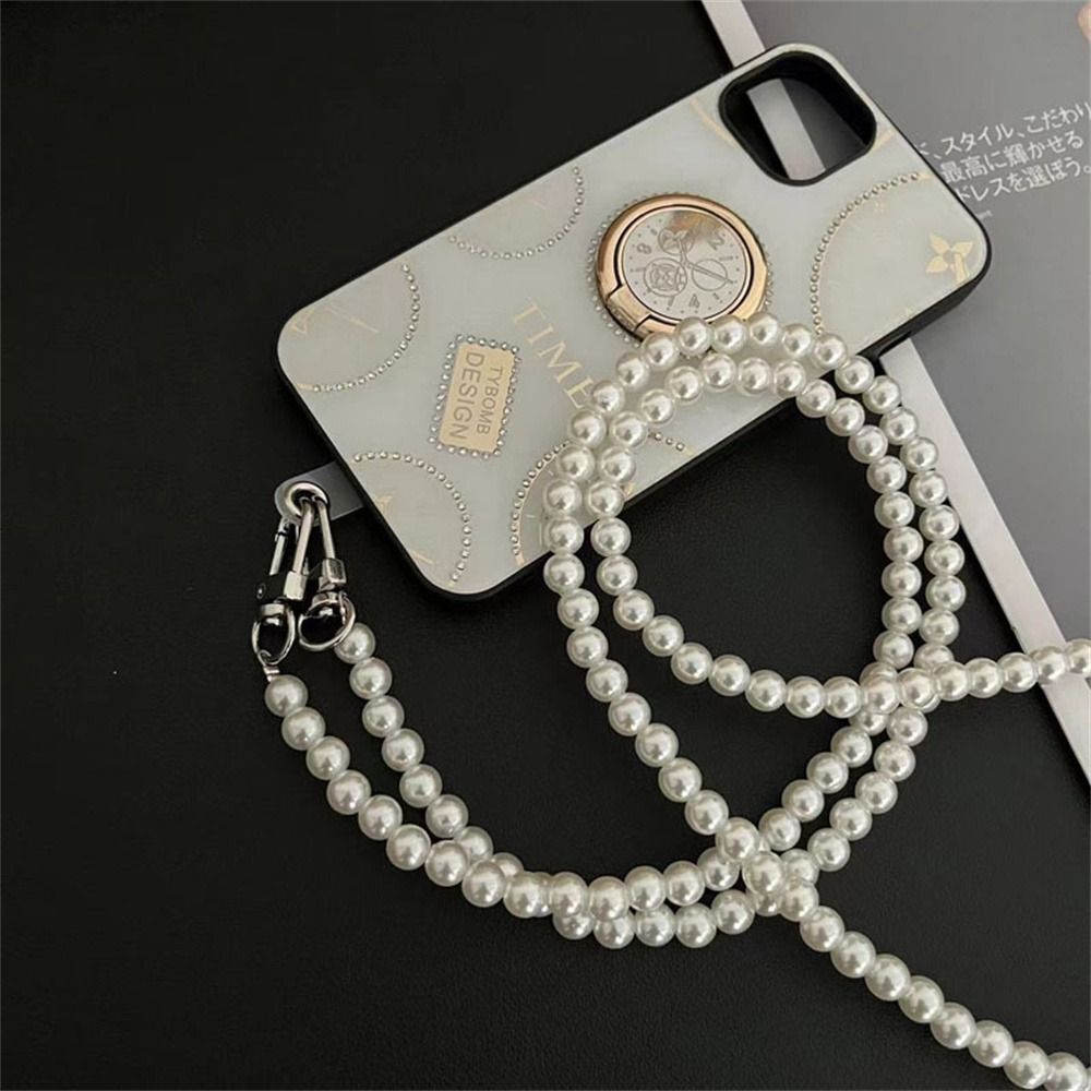 Mobile Phone Lanyard Phone Pearl Strap Phone Crossbody Chain Long Pearl ...