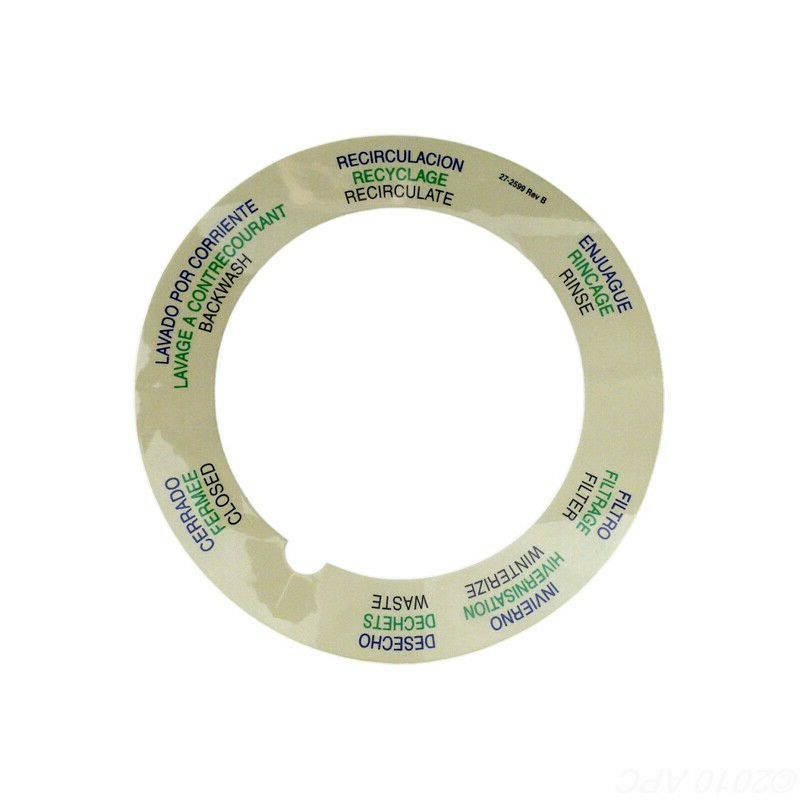 Pentair 272599 Label for Multiport Valve Hi Flow Valve, Tagelus Decal ...