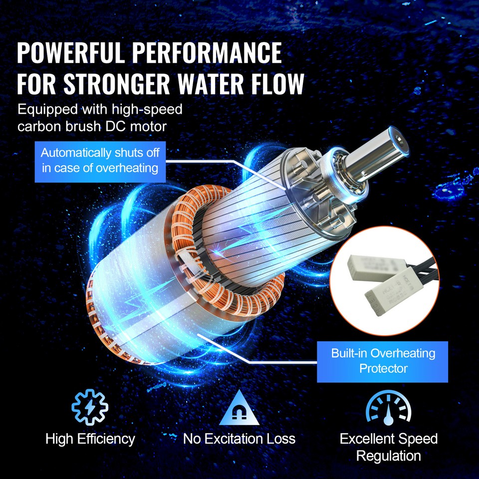 Solar Water Pump VEVOR , 12V 120W Submersible Deep Well Pump, Max Flow ...