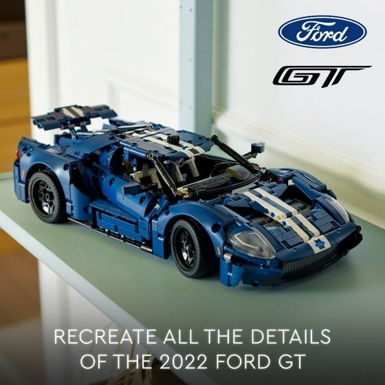 LEGO Technic 2022 Ford GT 42154 Car Model Kit for Adults to Build, 1:12 ...