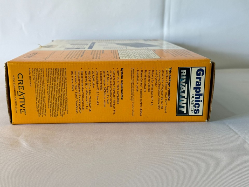 Creative Graphics Blaster RIVA TNT 16MB PCI CT6700 Video Card Complete ...