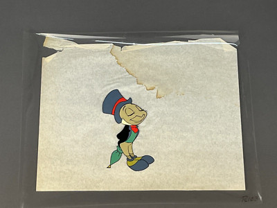 Original Walt Disney Pinocchio JIMINY CRICKET Production Animation Cel ...