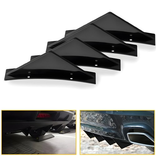 4 PCS Universal Rear Bumper Diffuser Shark Fin Spoiler Lip Splitter ...