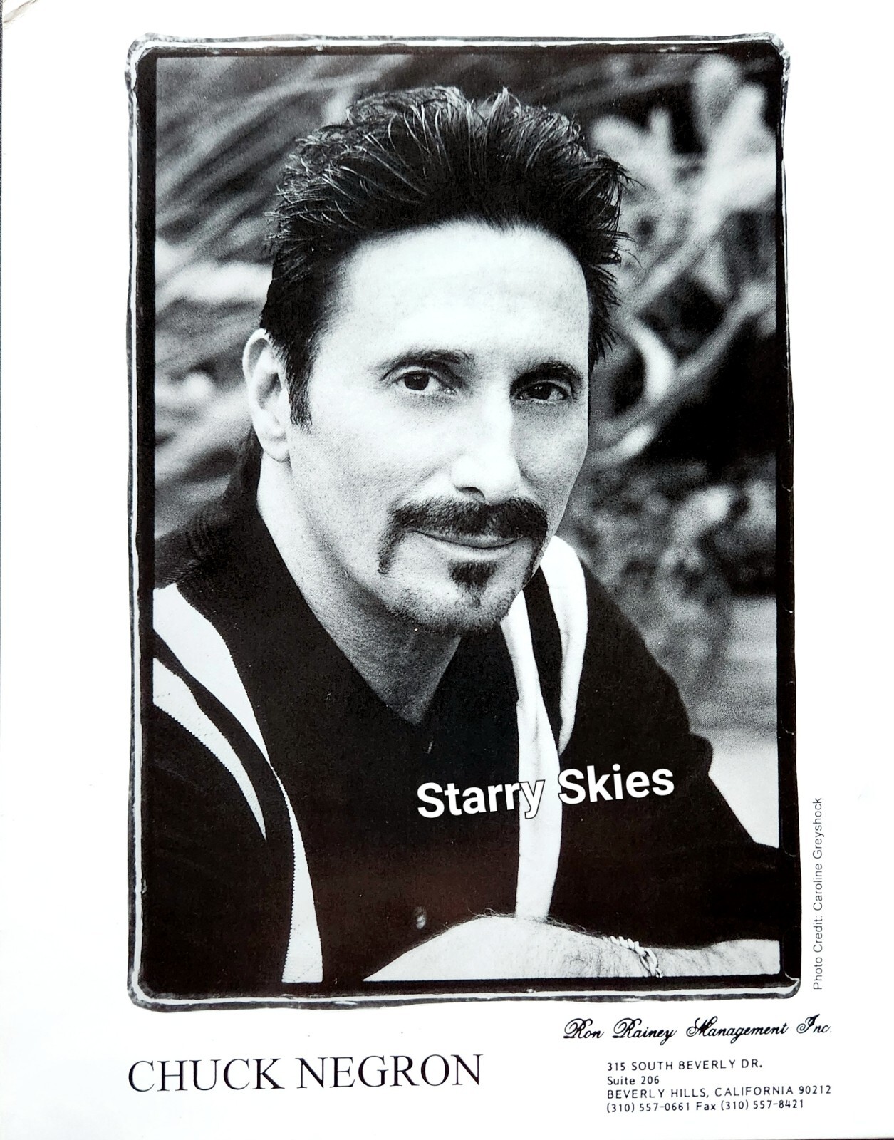 CHUCK NEGRON 8 X 10 BLACK/WHITE PROMO PHOTO | eBay