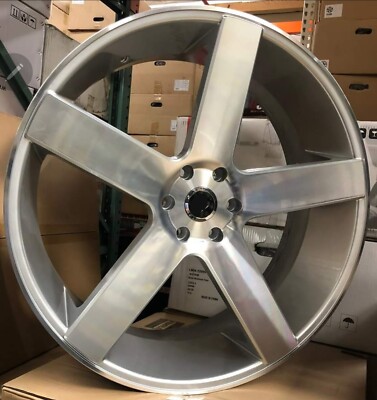 28" Inch Brushed Silver Strada Perfetto Rims Wheels 6x139.7 Baller ...