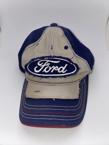 Ford GT40 5.0 Distressed Patch Logo OSFA Snapback Hat Cap Blue Gray ...